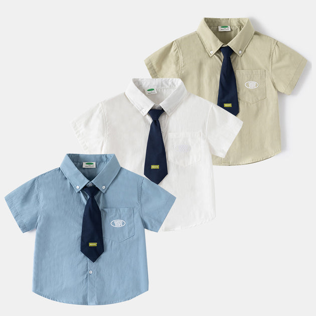 Baby Kid Boys Solid Color Letters Shirts Wholesale 25060477 | Rioco ...