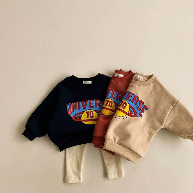 Baby Unisex Letters Galaxy Print Tops Wholesale 230114277 | Rioco Kidswear